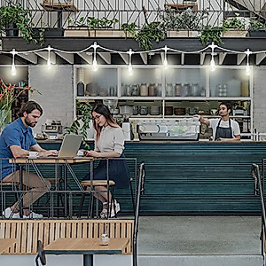 Enbrighten Classic Warm White String Lights, 48ft White Cord, 24 Shatterproof Acrylic Bulbs, Weatherproof, Outdoor String Lights, 35608