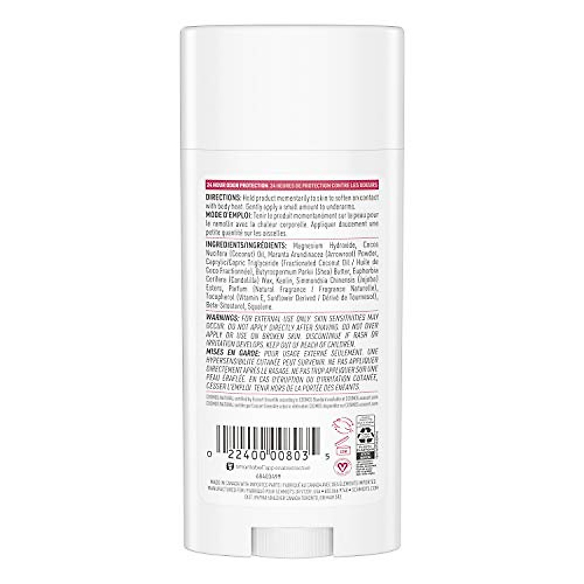 Schmidt's Aluminum Free Natural Deodorant for Women and Men, Coconut & Kaolin Clay for Sensitive Skin with 24 Hour Odor Protection, Certified Natural, Vegan, Cruelty Free, 3.25 oz
