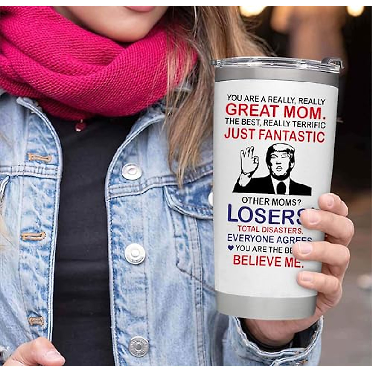 Mothers Day Gifts for Mom from Daughter, Son, Kids - Ideas for Mother's Day, Birthday, Christmas - Present for Mom 20oz Tumbler, Stainless Steel, Double Wall Insulated, Keeps Drinks Hot or Cold, White