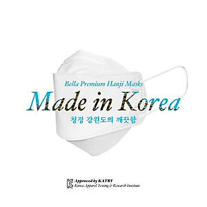 [Made in Korea] Bella Premium Hanji Mask (30, White): Filter Efficiency ≥ 97%, 4-Layer Breathable Quality 3D Mask with Adjustable Nose Strip