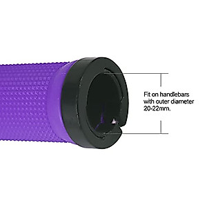 PLATT Bicycle Handle Bar Grips Colorful Rubber Mushroom Grips for BMX/MTB Bikes (2 Pairs) (Purple+end caps)