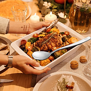 Obston Stainless Steel Buffet Serving Spoons, 9.65 Inch Dinner Buffet Spoons, Set of 6