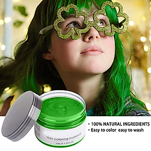 Acosexy Green Wax Hair Color, Natural Hair Strong Style Gel Cream Hair Dye, Instant Hairstyle Mud Cream for Party, Cosplay, Masquerade etc.