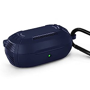 AIRSPO Case Designed for Galaxy Buds Plus Case (2020) / Galaxy Buds Case (2020) Full-Body Protective Skin with Keychain(Midnight Blue)