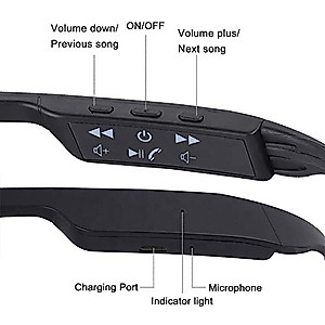 QT S Bone Conduction Headphones Bluetooth with Mic Titanium Lightweight Open-Ear Wireless Stereo Music IP65 Water & Sweat Resistant Answer Phone Call for Running Hiking Driving Bicycling Earphone