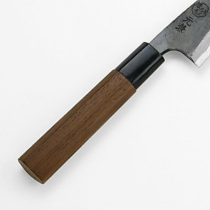 "MOTOKANE" Small Kitchen Knife 105mm(abt 4.1 Inch), Blade Edge :"Aogami Steel", Kurouchi, Double Bevel