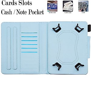 Nannxiebky Universal 10 10.1 Inch Android Tablet Case, Multi-Angle Viewing Stand PU Leather Wallet Tablet Case for 9 10 10.1 Inch and More 9.0" - 10.5" Tablet, Purple Butterfly