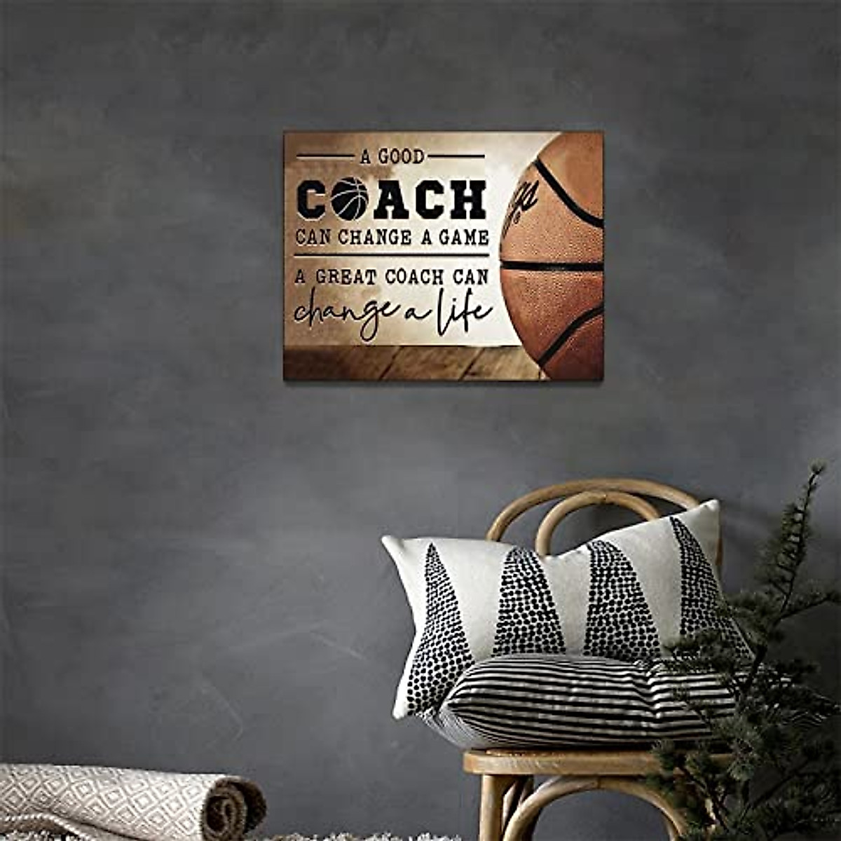 Basketball Wall Art Motivational Sport Basketball Pictures Wall Decor Team Inspirational Painting Canvas Prints Framed Modern Artwork For Living Room Bedroom Bathroom 12"X16"