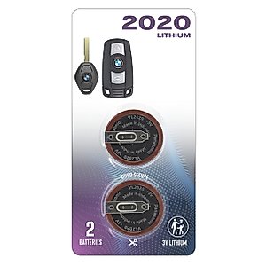 (2 PACK) REMOTE KEY FOB BATTERY VL2020 for BMW fits 1996-2014 LX8FZV and Smart case shell accessories 1,3, 5, 6, 7 Series Z3, Z4, Z8, M3, M5, M6, X5, X6, E81 E46 E39 E63 E38 E83 E53 E36 E85 E39 E46