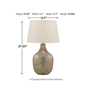 Signature Design by Ashley Mari Contemporary 27.75" Mercury Glass Table Lamp, Gray & Gold