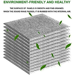 MYOYAY 12 Pack Acoustic Foam Panels Sound Absorbing Wall Panels 16x12in Sound Proofing Studio Wall Padding Noise Absorbing Treatment Board for Home Office Sound Panels Noise Reducing For Walls