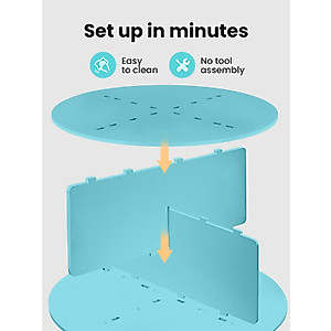 Toemics 7 Tier Rotating Shoe Rack Tower 28 Shelves, 360° Spinning Display Lazy Susan Organizer, Carousel for Shoes & Handbags, Easy Assembly, Includes 4 PCS Double-Layer Shoe Racks, Green