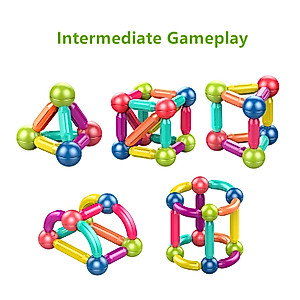 BESTYMXY Magnetic Stick, Magnetic Balls and Rods Set, Building Sticks Blocks, Magnetic Blocks, STEM Stacking Magnetic Toys Magnet Educational Toys for Kids Boys and Girls (25 PCS)