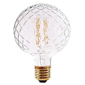 Vintage LED Edison Bulb G30 G95 4W Dimmable LED Filament Bulb Globe Pineapple Shaped Light Bulb 2300K Warm White E26 400LM Equivalent 40W Incandescent (Clear)