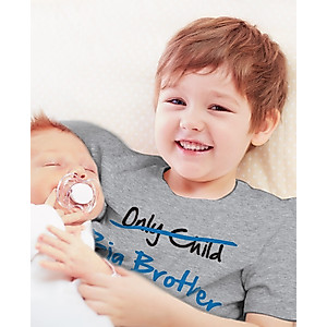 Only Child to Big Brother Shirt Baby Announcement Sibling Boys Kids Shirts 18M Gray