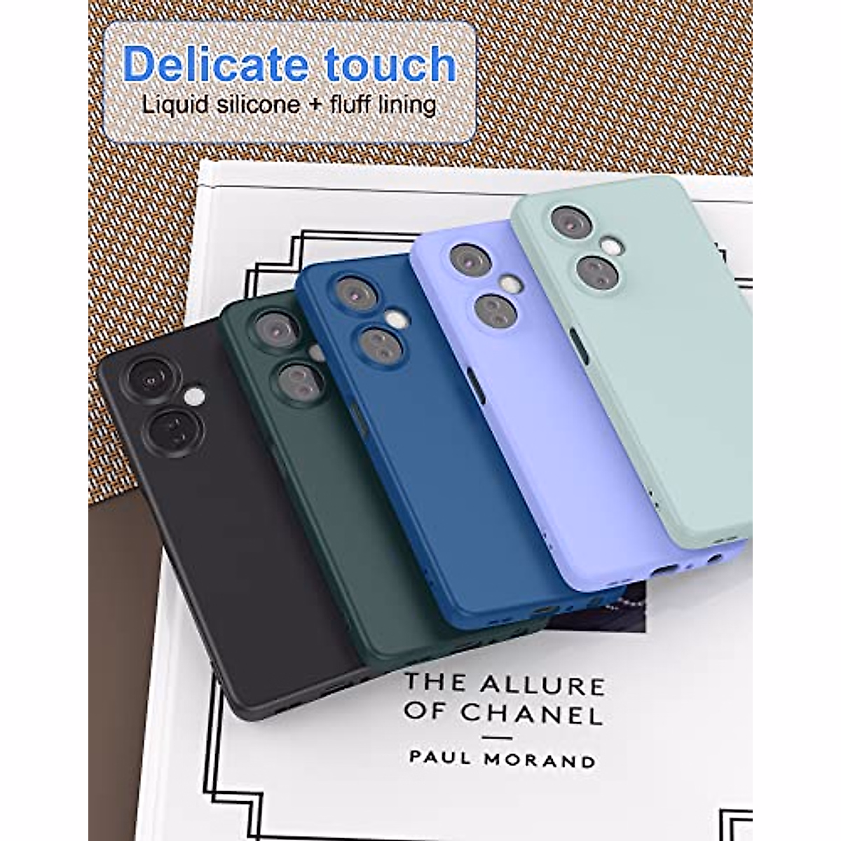 Foluu Silicone Case for OnePlus Nord N30 5G, Liquid Gel Rubber Case with Soft Microfiber Lining Cushion Slim Hard Shell Shockproof Protective Cover for OnePlus Nord N30 5G 2023 (Light Cyan)