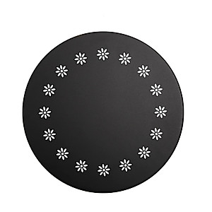 danpinera Outdoor Side Tables with Flower Cut Outs, Weather Resistant Steel Patio Side Table, Small Round Outdoor End Table Metal Side Table for Patio Yard Balcony Garden Black
