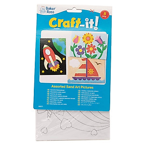 Baker Ross AR571 Sand & Glitter Art Pictures - Pack of 8, for Children to Decorate and Display, Ideal Kids Arts and Crafts Project for School or at Home
