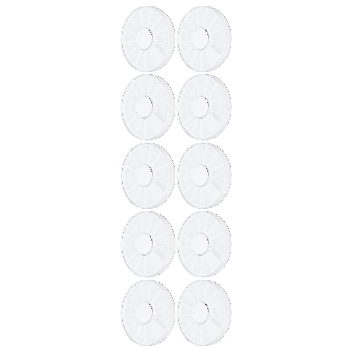 Dioche 10pcs Nail Art Storage Box, 12 Grids Round Dustproof Clear Jewelry Organize Container for Beads Earrings Pills