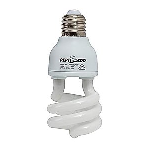 REPTIZOO Energy Saving Lamps UVB Bulb,Spiral Compact 15 Watts UVB 10.0 Reptile Light Bulb Fit for Desert Type Reptile/Snake/Lizard/Insect/Leopard Tortoise