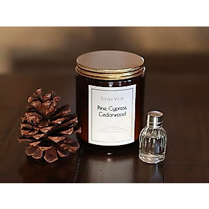 All-Natural Pine, Cypress, Cedarwood Aromatherapy Essential Oil Candle, Safe for People and Pets, Made with Pure Sustainable Organic Vegan Coconut Wax, Allergy Friendly, Non Toxic, Zero Waste