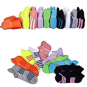FUNDENCY 6 Pack Women Ankle Athletic Socks Low Cut Breathable Running Tab Socks with Cushion Sole