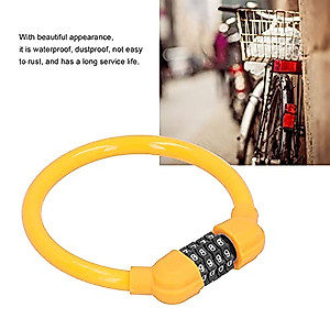 SALALIS Bike Lock, Wear-Resistant Sturdy and Durable Bike Cable Lock Convenient to Carry Waterproof and Dustproof for Cycling(Orange)