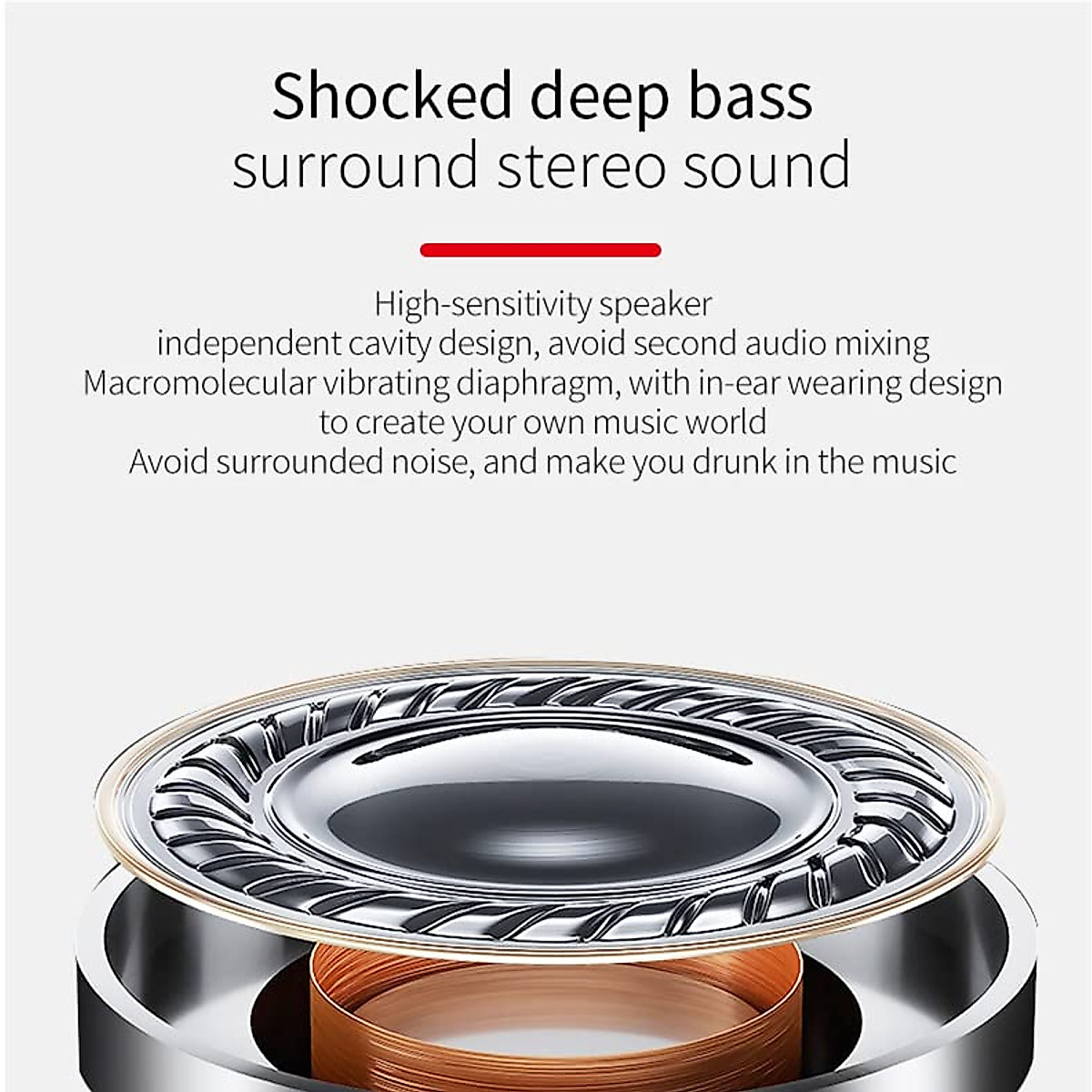 XINRUNE Wireless Earbuds Bluetooth 5.0, Wireless Headphones with Built-in Mic,Clear Call Bluetooth Earbuds with Charging Case, Stereo Wireless Earphones Black