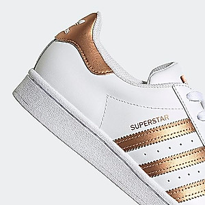 adidas Originals womens Superstar Sneaker, White/Copper Metallic/Black, 7 US