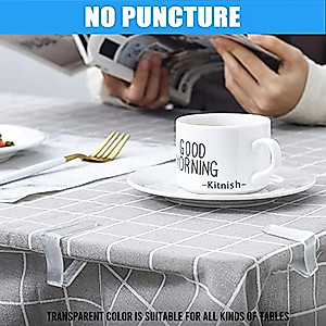 Kitnish 16PCS Clear Plastic Tablecloth Clips,Transparent Clear Tablecloth Clips, Plastic Table Cloth Hold Down Clips Table Cloth Holder for Meeting Party Indoor Outdoor Events