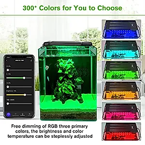 hygger 60W Smart Aquarium Light, Bluetooth LED Light with App Control, Full Spectrum Fish Tank Light with 24/7 Lighting Cycle, 5 Modes, Adjustable Timer, for 48"-55" Freshwater Planted Tank