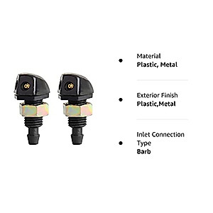 big-autoparts 2 Pcs Front Windshield Washer Nozzle Universal Car Wiper Washer Nozzle Compatible with Ford Honda Chrysler Subaru BMW Buick Chevrolet Dodge,Black