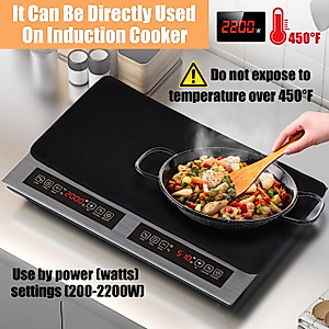 Amerbro Fireproof Induction Cooktop Protector - 23.5 x 11.5in (Magnetic) Induction Cooktop Mat for Electric Induction Stove - Heat Resistant & Waterproof - Prevent Scratches and Burns - Black