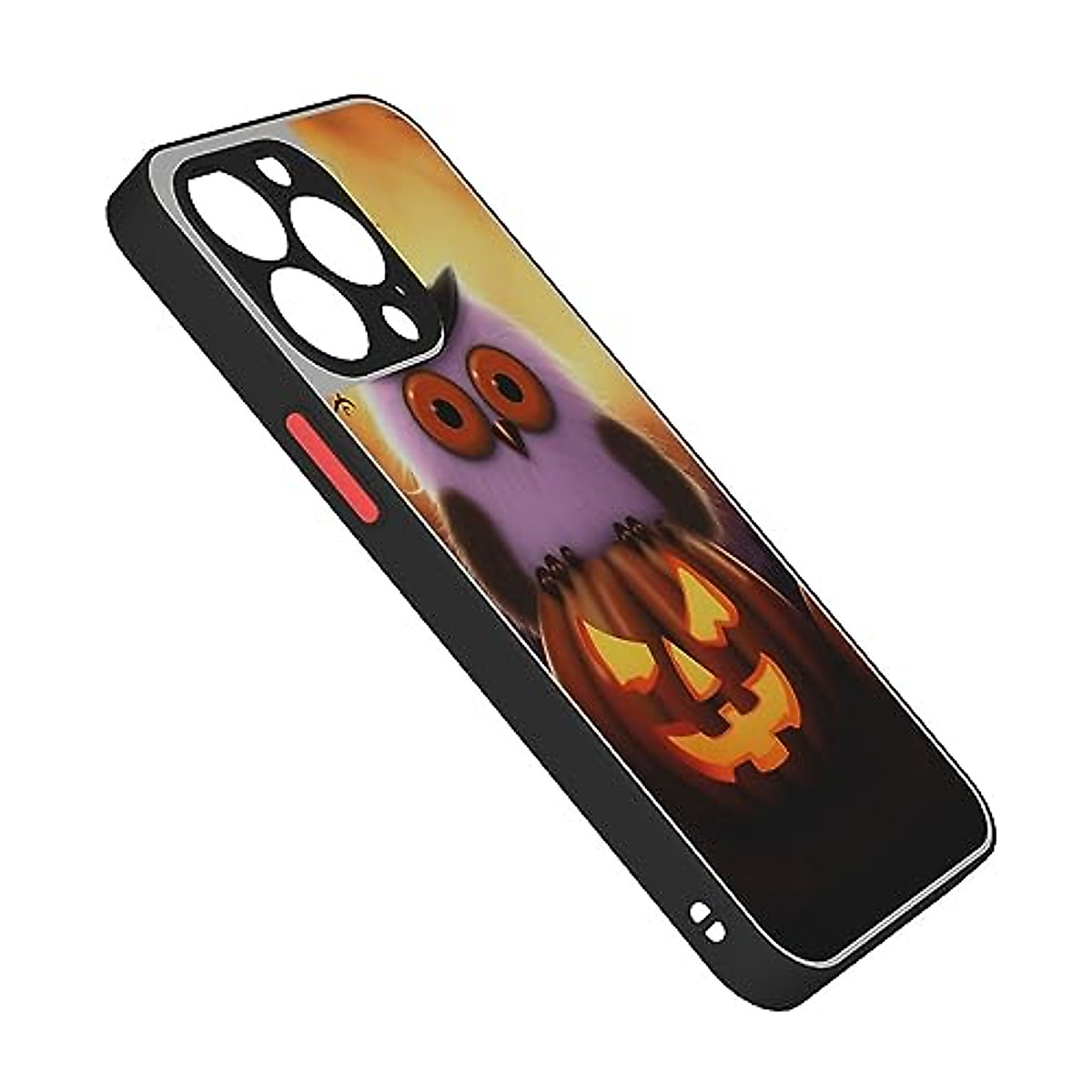 EMPYRI Cute Halloween Ghost Pumpkin Owl Printed Frosted Phone Case for iPhone 13 Pro Max-6.7 Inch, Shockproof Phone Cover with Wireless Fast Charging, Acrylic Back, Not Yellowing