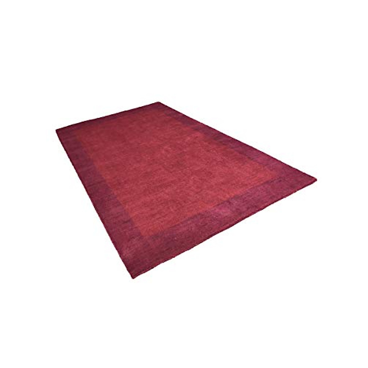 Rugsotic Carpets Hand Knotted Gabbeh Silk and Wool 6'x9' Area Rug Contemporary Red LSM201