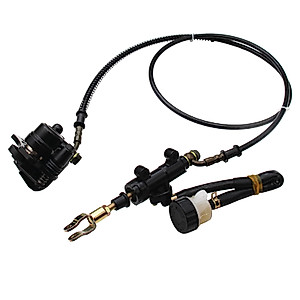 Hydraulic Rear Disc Brake Caliper System Pads Disk Rotor For 150cc 200cc 250cc Dirt Bike Quad ATV Gokart Go Kart Dune Buggy (BLACK)