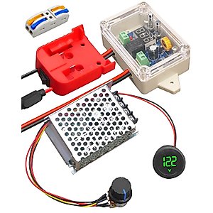 Power Wheel Adapter Kit Fit for Milwaukee M18 18V Battery with Voltage Regulator Fuse and Wire Terminals, Upgrade Battery Adapter Conversion Connector Suit for DIY Rc Truck, Robotics and Rc Car Toys