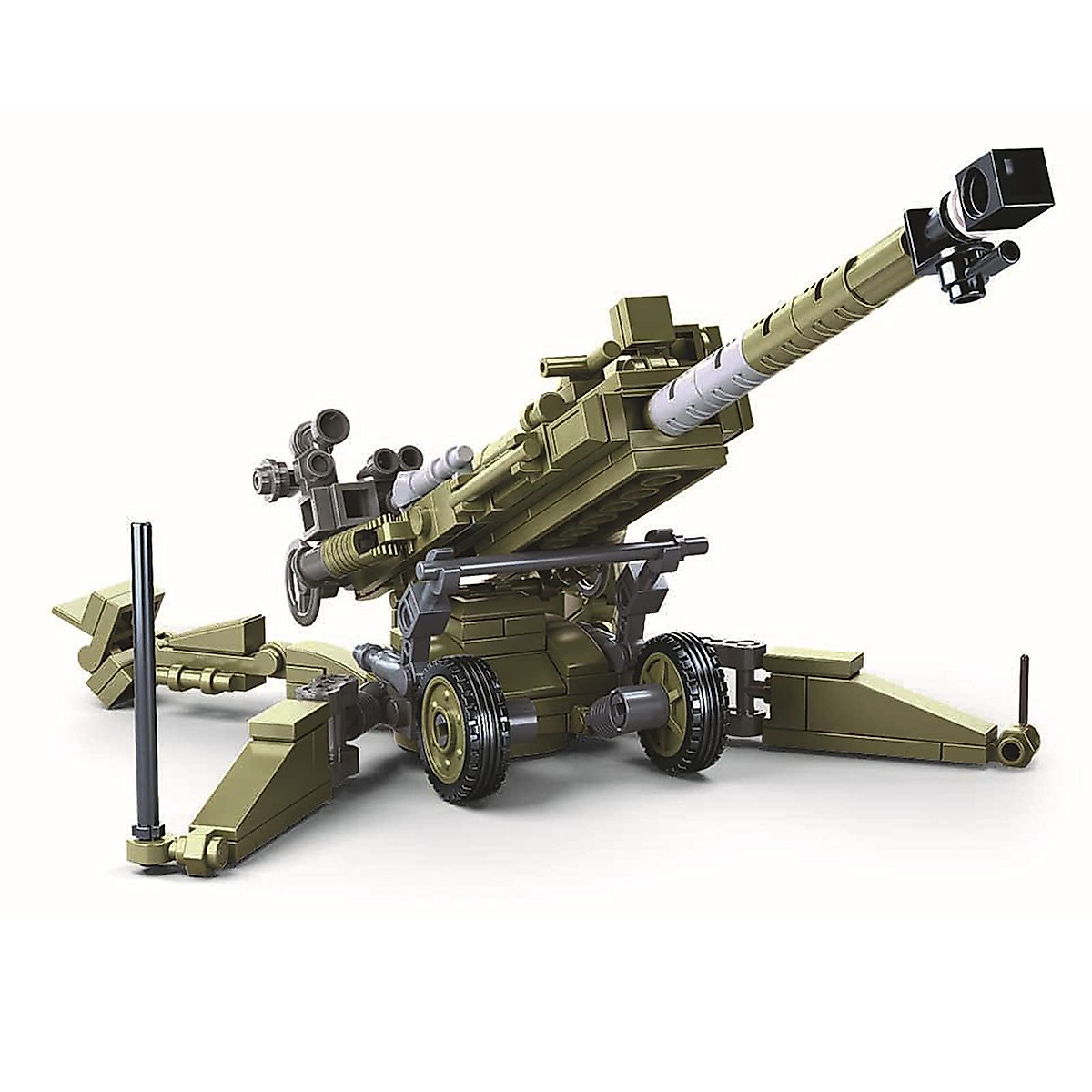 Octopbrik Flak Anti-Tank Gun, Military Brick Sets, Compatible with Major Brand, Army Series Building Block with 2 Soldiers Figures (258 Pieces)