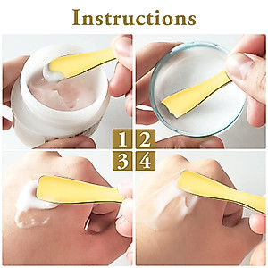Sibba 3 Pieces Facial Massage Spatula Sticks Mini Skincare Tiny Spoons Face Eye Cream Lotion Makeup Applicator Tools Brush Set Reusable Skin Care Beauty Cosmetic Tool