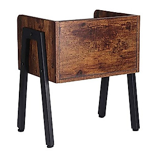 LIRUXUN C Frame Coffee Table Metal Frame Set Wood Vintage Side Table Mobile Living Room Bedroom Furniture