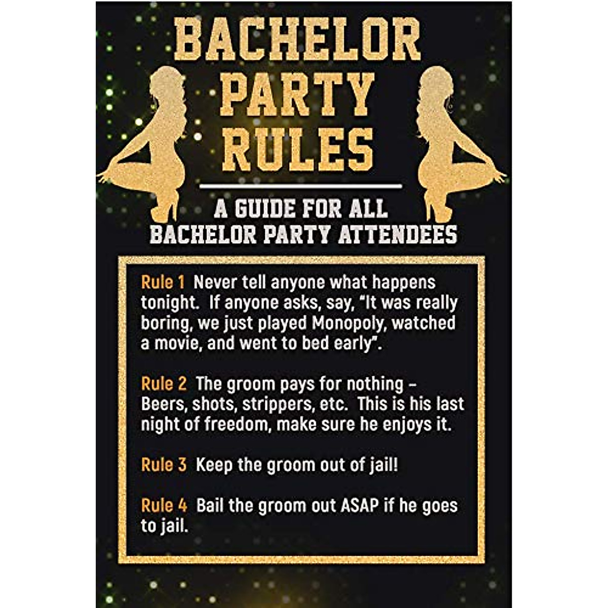 BroSash Funny Bachelor Party Decorations (Gold Bachelor Banner, Bachelor Sash, 16 Funny Party Balloons, and 8 Bachelor Party Rules Cards) 26 Piece Set, Bachelorette Party Supplies Gifts