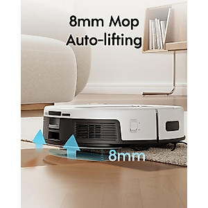Yeedi Cube Robot Vacuum and Mop, Self Mop Drying and Washing, Self Emptying, 8mm Auto Mop Lifting, 2cm Obstacle Climbing, Sonic Mopping, 1L Water Tank, for Hard Floors, Carpet