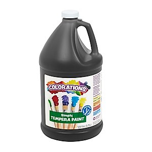 Colorations Washable Tempera Paint, Gallon, Black, Non Toxic, Vibrant, Bold, Kids Paint, Craft, Hobby, Fun, Art Supplies 128 Fl Oz (Pack of 1)