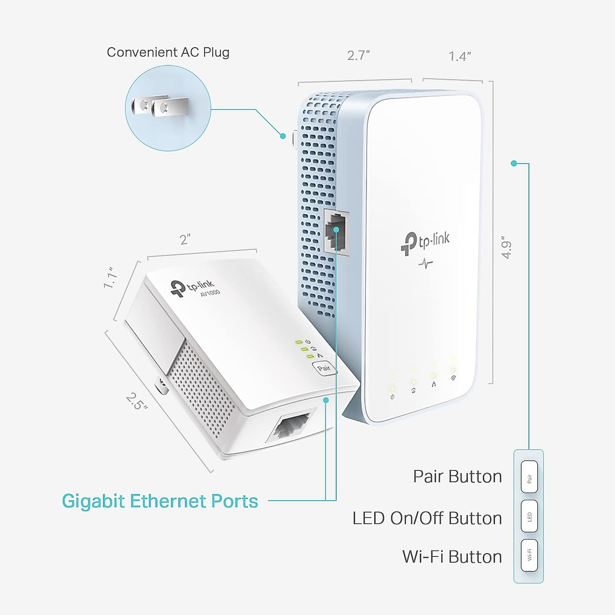 TP-Link Powerline WiFi Extender (TL-WPA7517KIT) - AV1000 Powerline Ethernet Adapter with Dual Band WiFi, OneMesh, Gigabit Port, Ethernet Over Power, Plug & Play