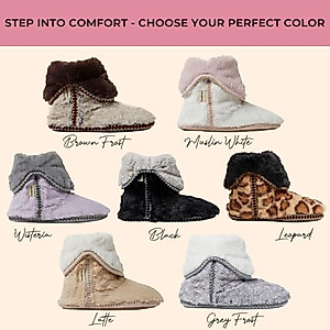Dearfoams womens Beth Foldover Boot Slipper, Grey Frost, Large US