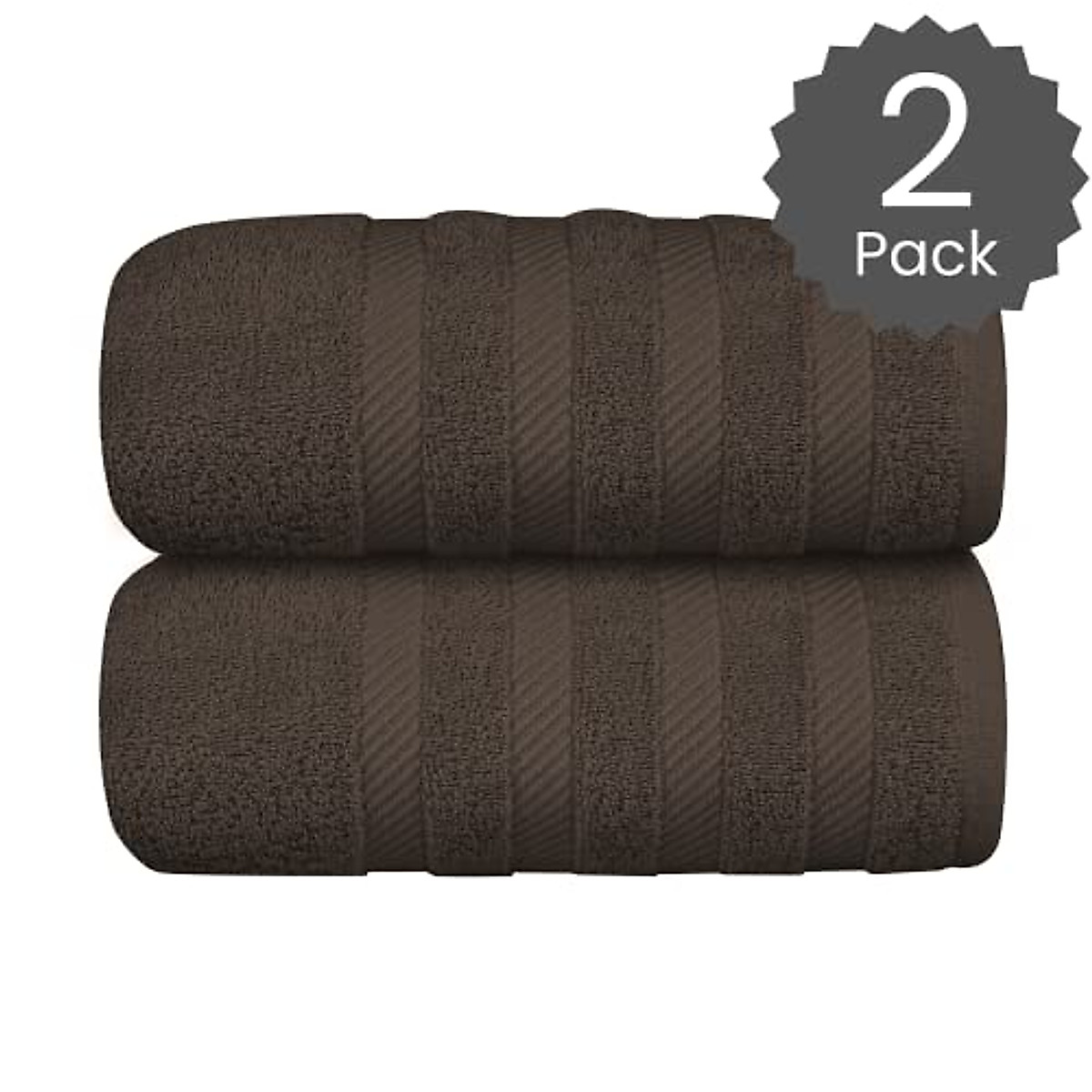 Cotton Clinic Oversized 2 Piece Bath Sheet Set, Jumbo Large 35x68 Bath Towels for Bathroom, 100% Cotton Bath Sheet for Adults, Quick Dry Absorbent Durable 2-Pack Bath Sheets Towels Chocolate Brown