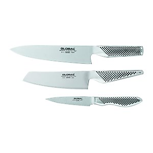 Global 3 Piece Set with Chef's, Vegetable and Paring Knife, 1 pack, Stainless Steel
