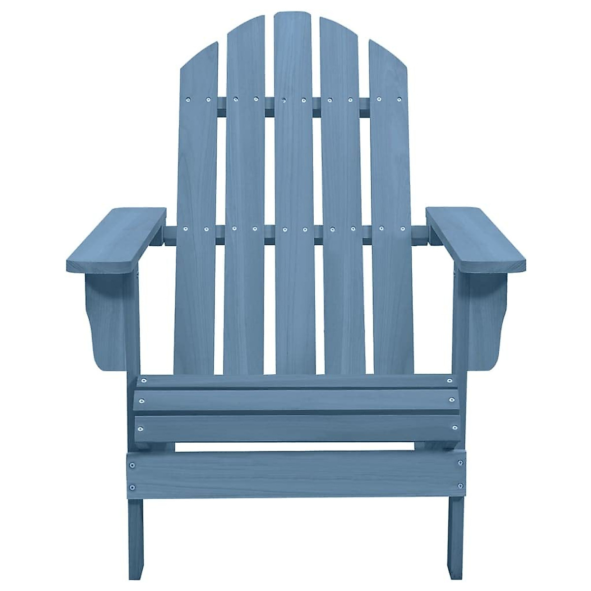 Tidyard Patio Adirondack Chair Solid Fir Wood Blue Outdoor Fire Pit Chair Wooden Garden Armchair for Porch Pool Lawn Deck Backyard Balcony Outdoor