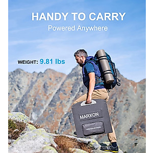 MARXON Solar Panel XP200, 200 Watt Portable Solar Panel, High-Efficiency Solar Panel, Foldable Solar Panel with Adjustable Kickstand, Waterproof and Dustproof Design Perfect for Camping, RV Trip