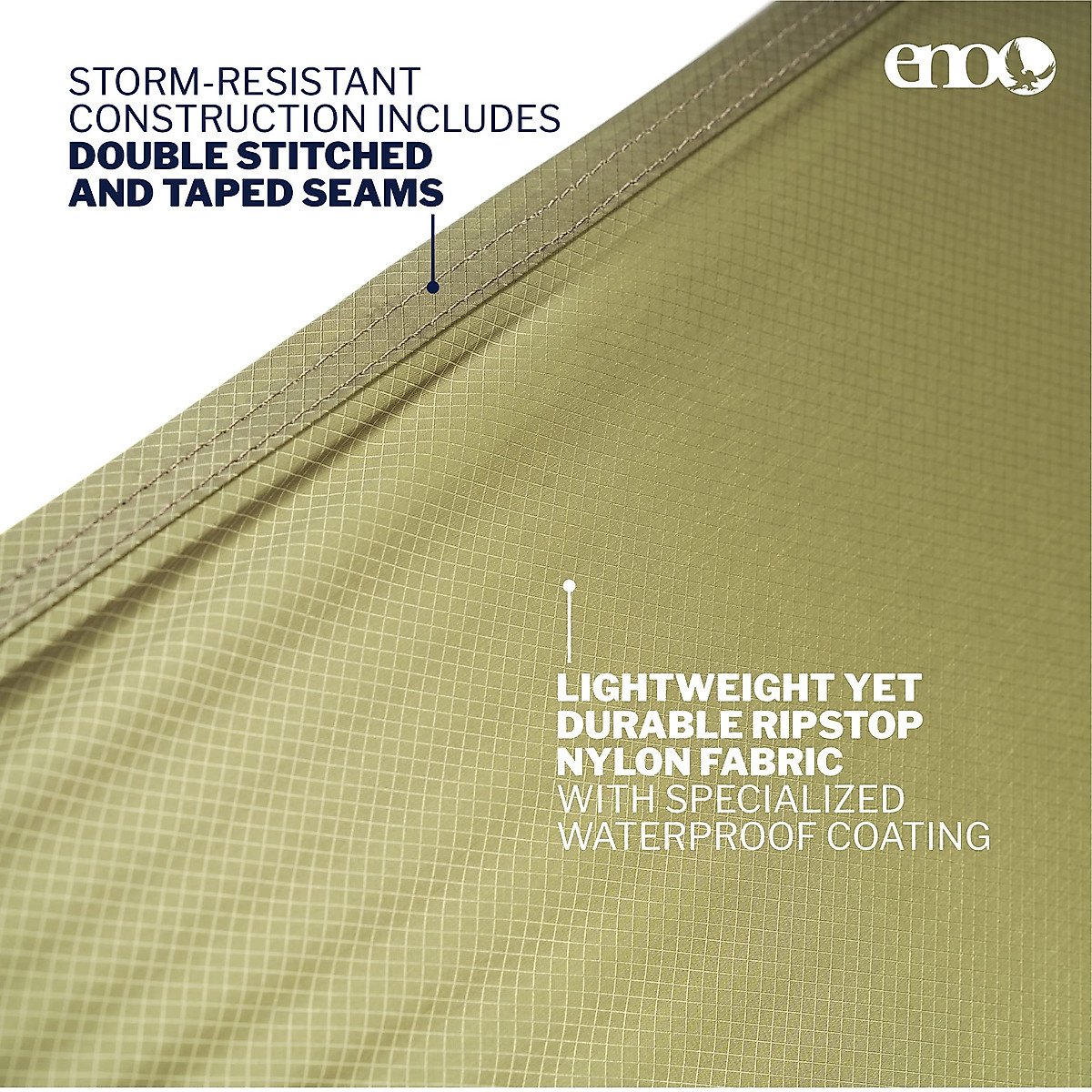 ENO ProFly XL SIL Rain Tarp - Large Ultralight Waterproof Tarp - for Camping, Hiking, Backpacking, Travel, a Festival, or The Beach - Lichen